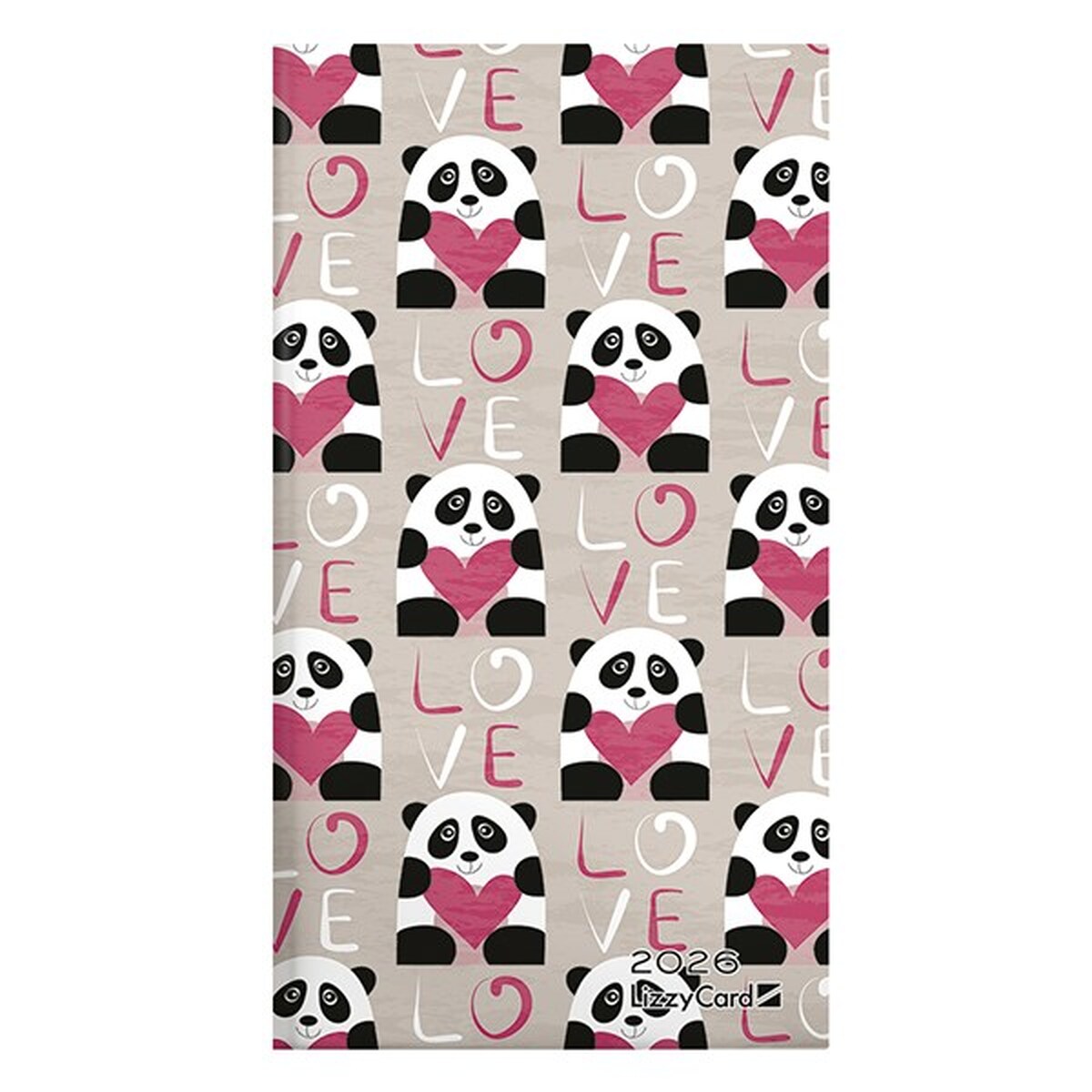Zsebnaptár LIZZY CARD fekvő keménytáblás Love 2026.